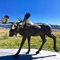 China Garden Yard Outside Decoration Metal Craft Life Size Bronze Moose Elk David's Deer Sculpture For Sale for sale
