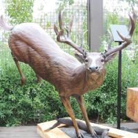 China Outdoor Casting Animal Statue Decoration Bronze Deer Fountain Sculpture For Sale for sale