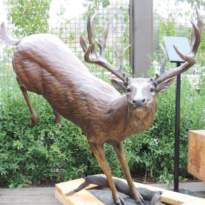 China Outdoor Casting Animal Statue Decoration Bronze Deer Fountain Sculpture For Sale for sale