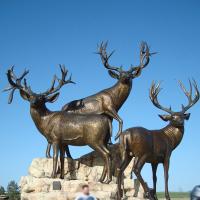 China Outdoor Casting Animal Statue Decoration Bronze Deer Fountain Sculpture For Sale for sale