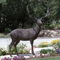 China Outdoor Casting Animal Statue Decoration Bronze Deer Fountain Sculpture For Sale for sale