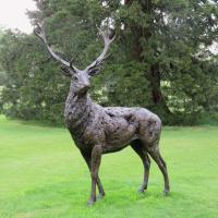 China Outdoor Casting Animal Statue Decoration Bronze Deer Fountain Sculpture For Sale for sale
