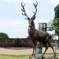 China Outdoor Casting Animal Statue Decoration Bronze Deer Fountain Sculpture For Sale for sale