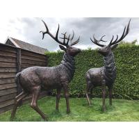 China Factory Bronze Animal Sculpture Hot Selling Life Size Bronze Elk Deer Statue For Outdoor Decoration for sale