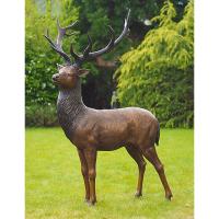 China Factory Bronze Animal Sculpture Hot Selling Life Size Bronze Elk Deer Statue For Outdoor Decoration for sale