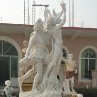 China Life Size Outdoor Garden Greek Figure Natural Stone Sculpture Marble Man Statues With Eagle Statue For Sale for sale