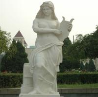 China Marble Stone Carving Antique Art Sculpture of Greek Euterpe for Garden Decoration for sale
