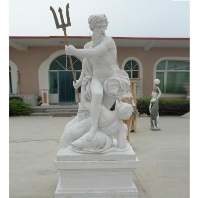 China Western Style Life Size Antique Marble Roman Soldier Statue for Theme Park Decoration for sale