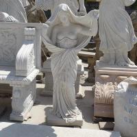 China Custom Life Size Handmade Ancient Greek Marble Statue Stone Carve Garden Sculptures White Buudha Statue for sale