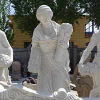 China Custom Life Size Handmade Ancient Greek Marble Statue Stone Carve Garden Sculptures White Buudha Statue for sale