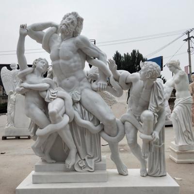 China Modern Famous Outdoor Decoration Hand-Carving Greek Large Stone Men Carving Statue Marble Hercules Sculpture For Decor for sale