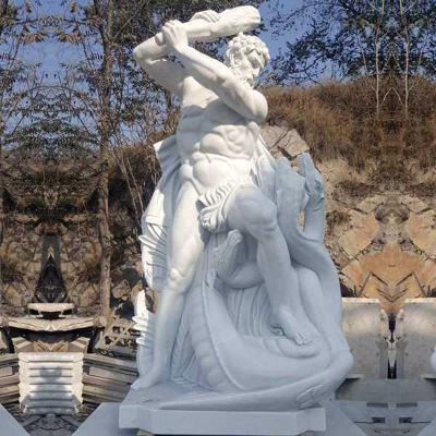 China Western Style Custom Life Size Hand Carved Marble Hercules Statue Farnese Sculpture for sale