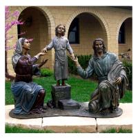 China Custom Folk Art Style Bronze Homeless Jesus Christ Statue for Church Evangelization for sale