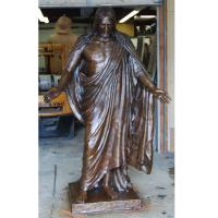China Custom Folk Art Style Bronze Homeless Jesus Christ Statue for Church Evangelization for sale