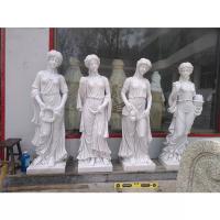 China Custom New Hand Made Art Sculpture Marble Four Season Lady Statue Nature Solid Marble Woman Statue Sculpture for sale