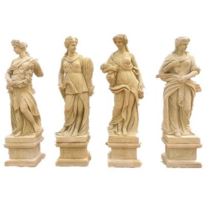 China Direct selling garden decorative greek god four seasons marble statues female figure stone sculpture for sale