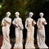 China Factory wholesale Famous Design Hand Carved Mixed White Marble Stone Statue Four Season Gods Sculpture For Sale for sale