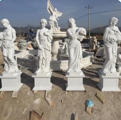 China Customized Size Garden Greek Goddess Sculpture Hand Carved Four Seasons Marble Statues for sale