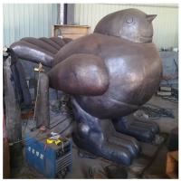 China Outdoor Decor Customized Life Size Bronze Statue of Fat Bird for Garden Beautification for sale