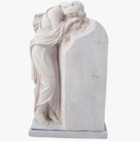 China Custom Life Size Garden Gravestone Woman Sculpture Life Size Grave Stone Marble Kneeling Weeping Angel Statue for sale