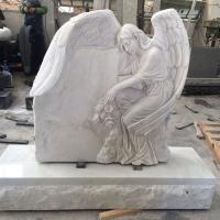 China Custom Life Size Garden Gravestone Woman Sculpture Life Size Grave Stone Marble Kneeling Weeping Angel Statue for sale