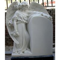 China Custom Life Size Garden Gravestone Woman Sculpture Life Size Grave Stone Marble Kneeling Weeping Angel Statue for sale