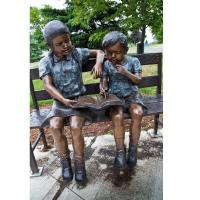 China metal sculpture custom made children on bench large outdoor bench sculpture For Sale for sale