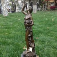 China Handmade Garden Decor Modern Metal Art Bronze Color Cast Brass Children Sculpture for sale