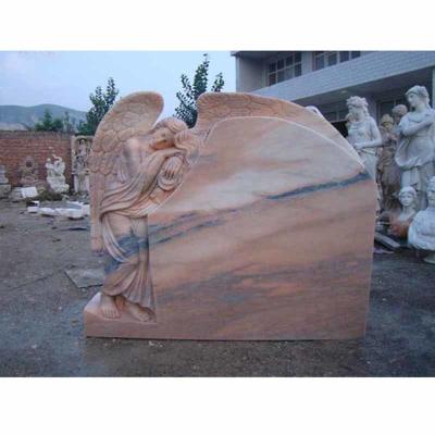 China Hot Sale Unique Cemetery Headstones Large luxury Red Granite Marble Virgin Mary Statue Gravestone Tombstone Prices for sale