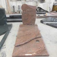 China Hot Sale Unique Cemetery Headstones Large luxury Red Granite Marble Virgin Mary Statue Gravestone Tombstone Prices for sale