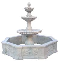 China Custom Outdoor Garden Decor Handmade Natural Stone White Marble Water Fountain For Garden Decoration for sale