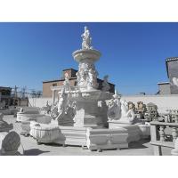 China Handmade Large Outdoor Garden Round Basin Pool Marble Stone Garden Water Fountain for sale
