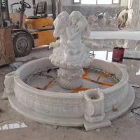 China Handmade Large Outdoor Garden Round Basin Pool Marble Stone Garden Water Fountain for sale