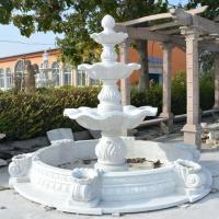 China Outdoor Pool Decoration Marble Sculpture Garden Stone Water Fountain for Customization for sale