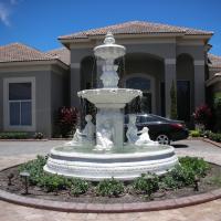 China Outdoor Pool Decoration Marble Sculpture Garden Stone Water Fountain for Customization for sale