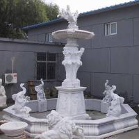 China Outdoor Pool Decoration Marble Sculpture Garden Stone Water Fountain for Customization for sale