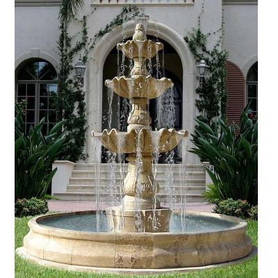 China Outdoor Fountain Best Hand Carved Classical Stone Water Fountain for Garden Decoration for sale