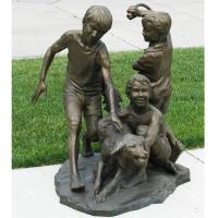 China Customized Life Size Metal Children Kids Sculpture for Outdoor Garden Decoration for sale