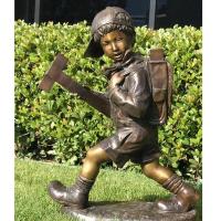 China Customized Life Size Metal Children Kids Sculpture for Outdoor Garden Decoration for sale