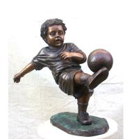 China Custom Sports ball figure family child cast copper bronze sculpture For Sale for sale