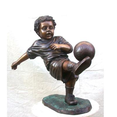 China Custom Sports ball figure family child cast copper bronze sculpture For Sale for sale
