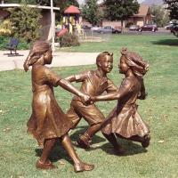 China Manufacture Wholesale Bronze Reading Book Boy Girl Sculpture Bronze Children Statue Kids Sculpture For Decor for sale