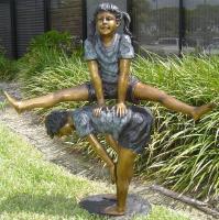 China Custom Sale Decorative Bronze Playing Children Statues for Custom Lawn Decoration for sale