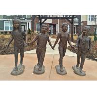 China Custom Sale Decorative Bronze Playing Children Statues for Custom Lawn Decoration for sale