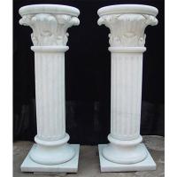 China Customized high end house exterior decorative natural marble Roman pillar column For Home Decor for sale