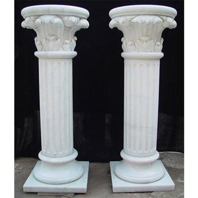 China Customized high end house exterior decorative natural marble Roman pillar column For Home Decor for sale