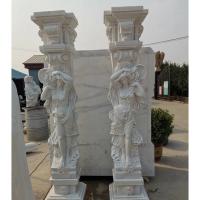 China Customized high end house exterior decorative natural marble Roman pillar column For Home Decor for sale