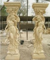 China Customized high end house exterior decorative natural marble Roman pillar column For Home Decor for sale