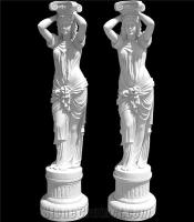 China Customized high end house exterior decorative natural marble Roman pillar column For Home Decor for sale