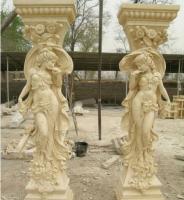 China Custom Life Size Egyptian cream marble stone decoration roman pillar mold for sale for sale